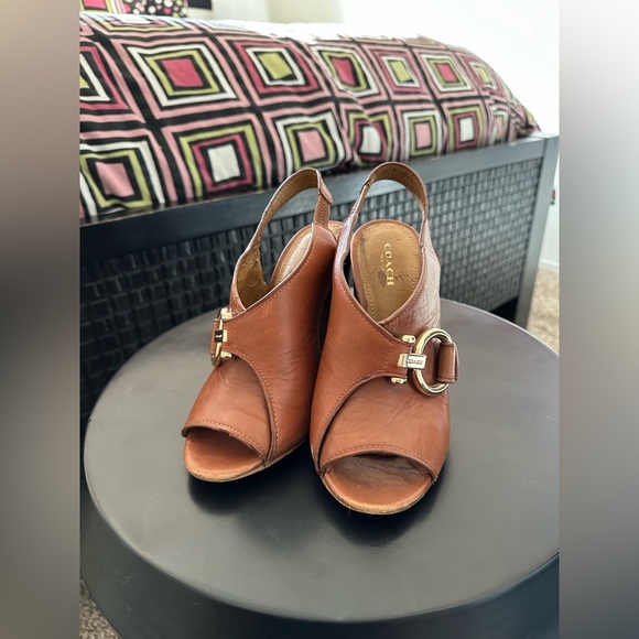 Coach | Shoes | Coach Open Toe Chunky Sling Back Mules | Poshmark